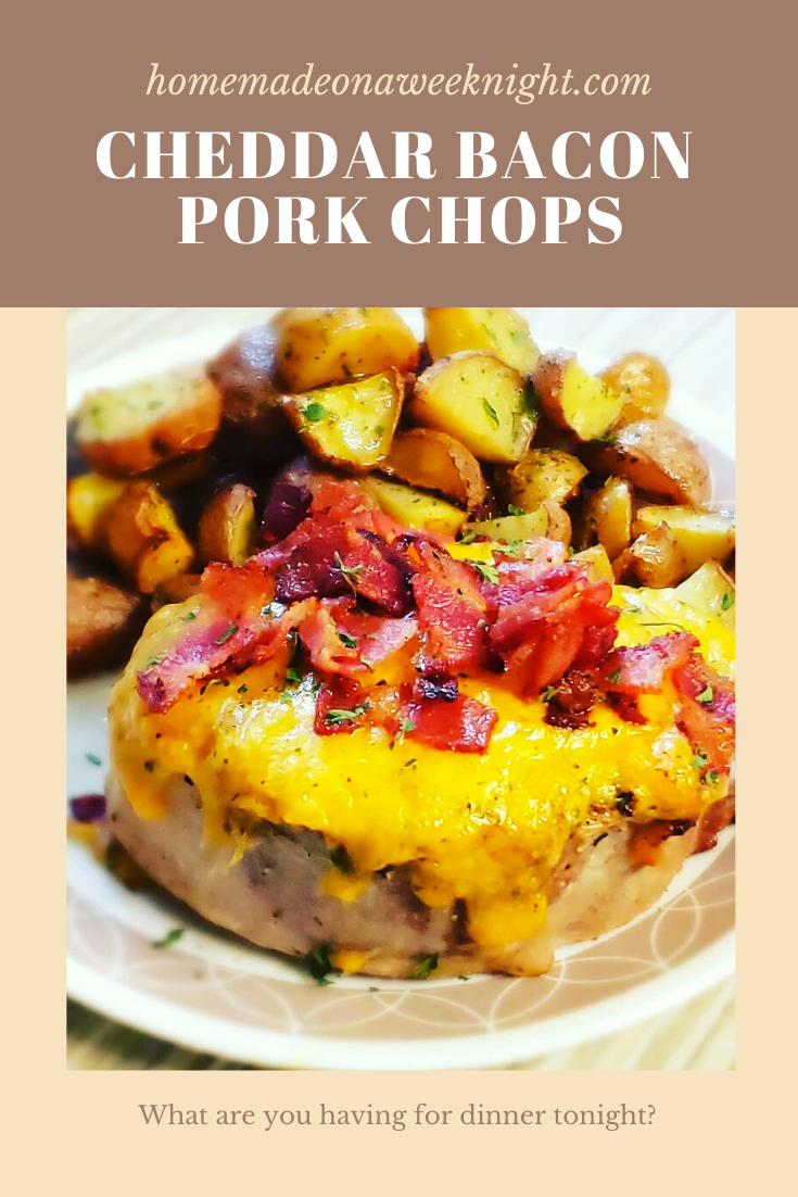 Cheddar Bacon Pork Chops - Homemade on a Weeknight