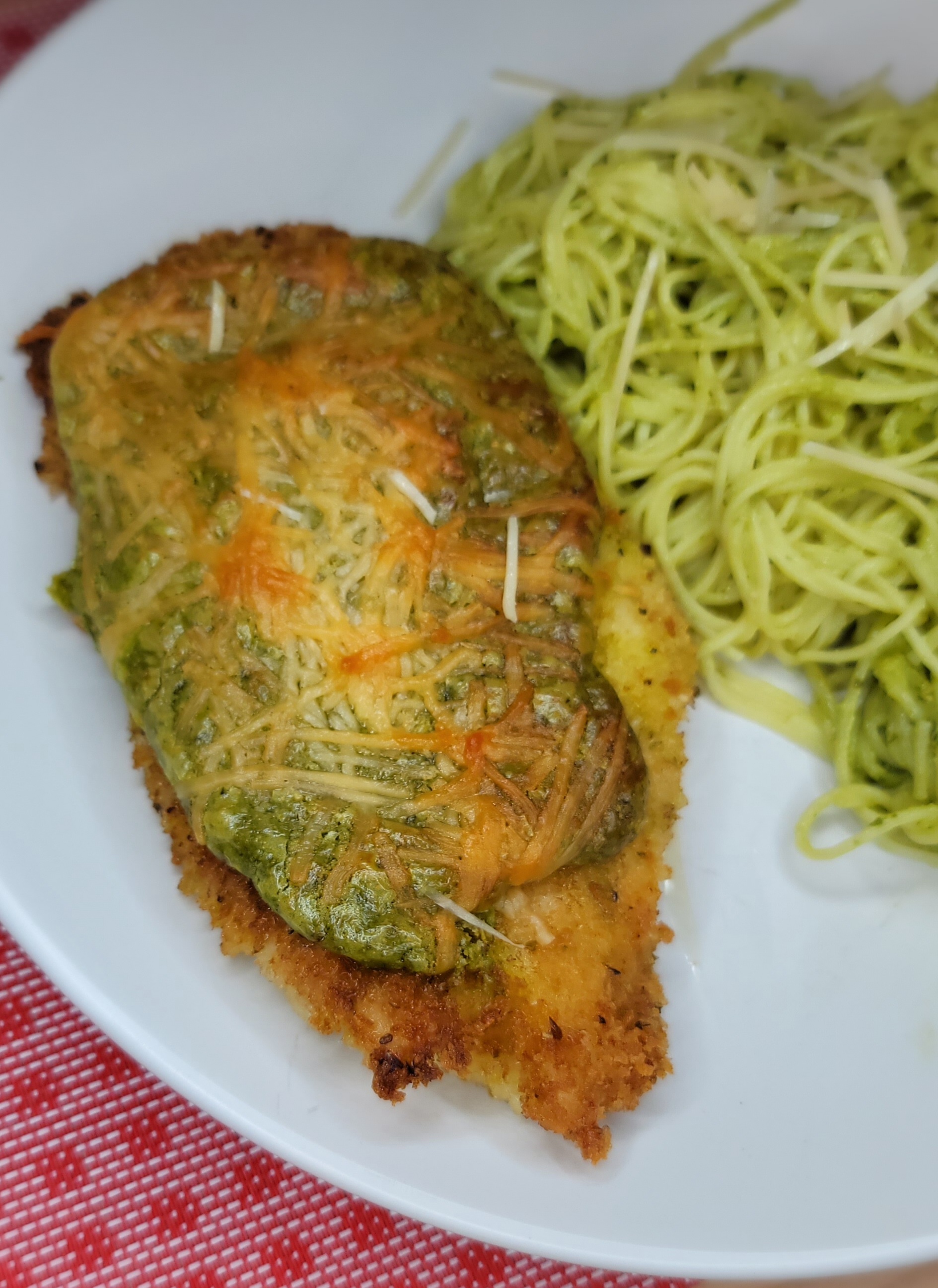 Pesto Chicken Parmesan - Homemade on a Weeknight