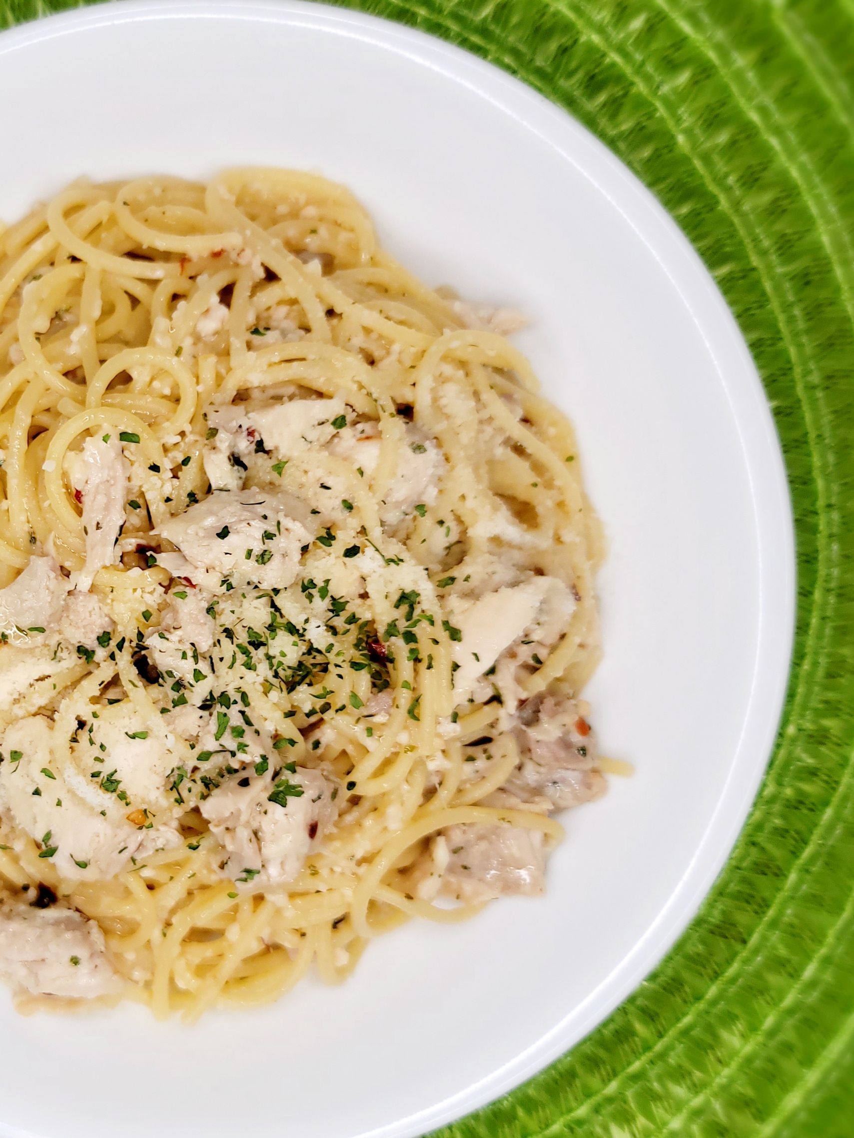 Garlic Chicken Spaghetti - Homemade on a Weeknight