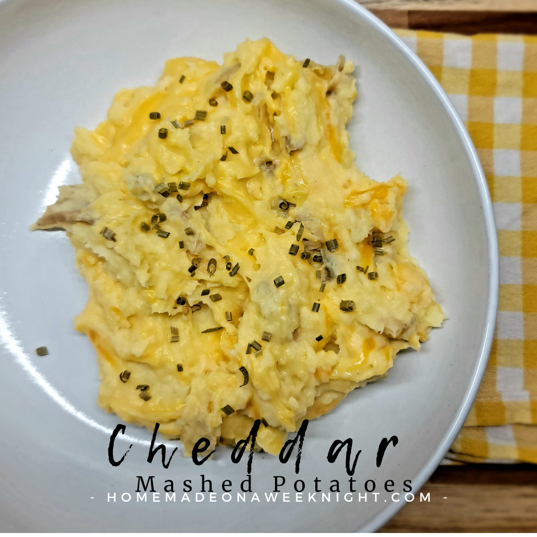 Cheddar Mashed Taters - Homemade on a Weeknight