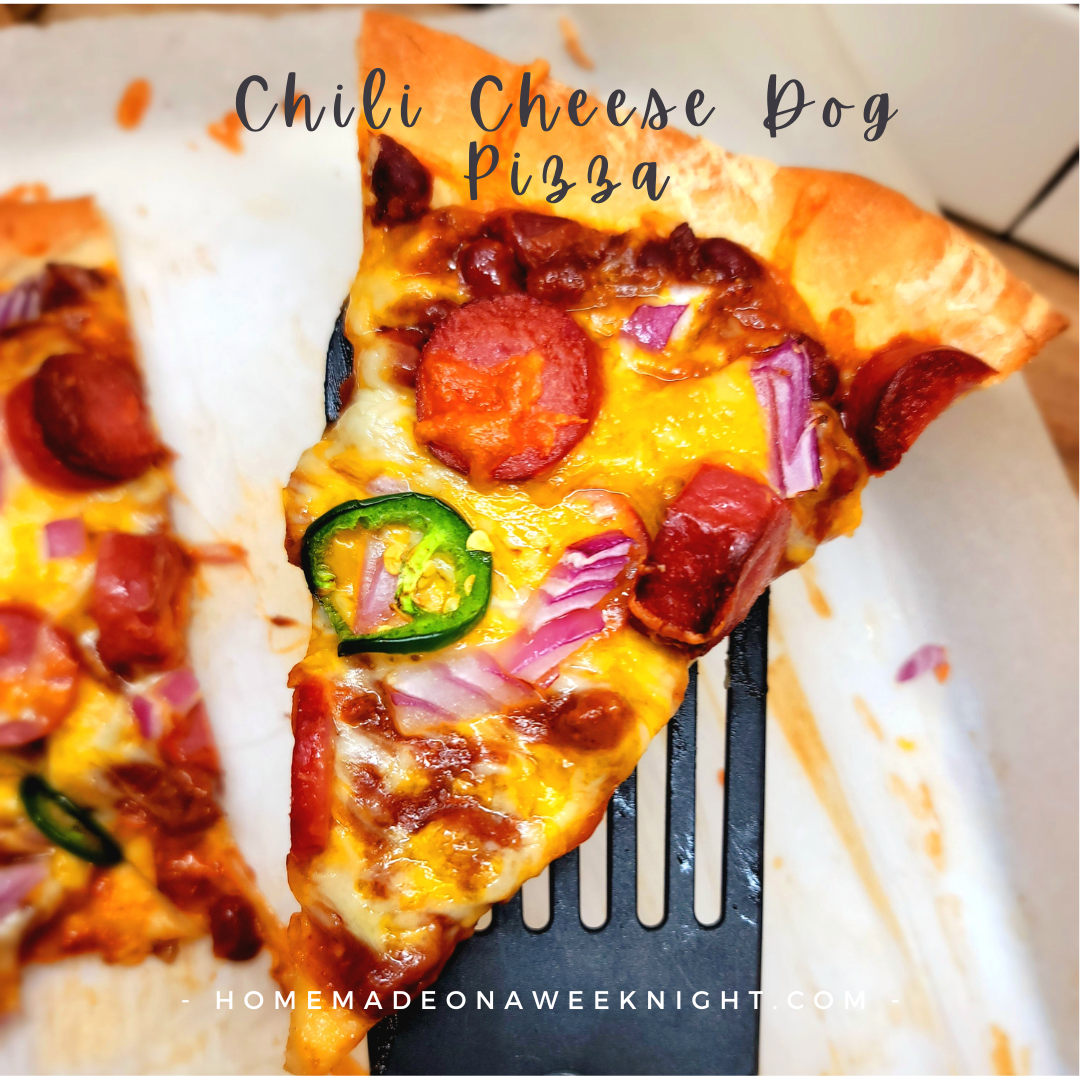 Chili Cheese Dog Pizza - Homemade on a Weeknight