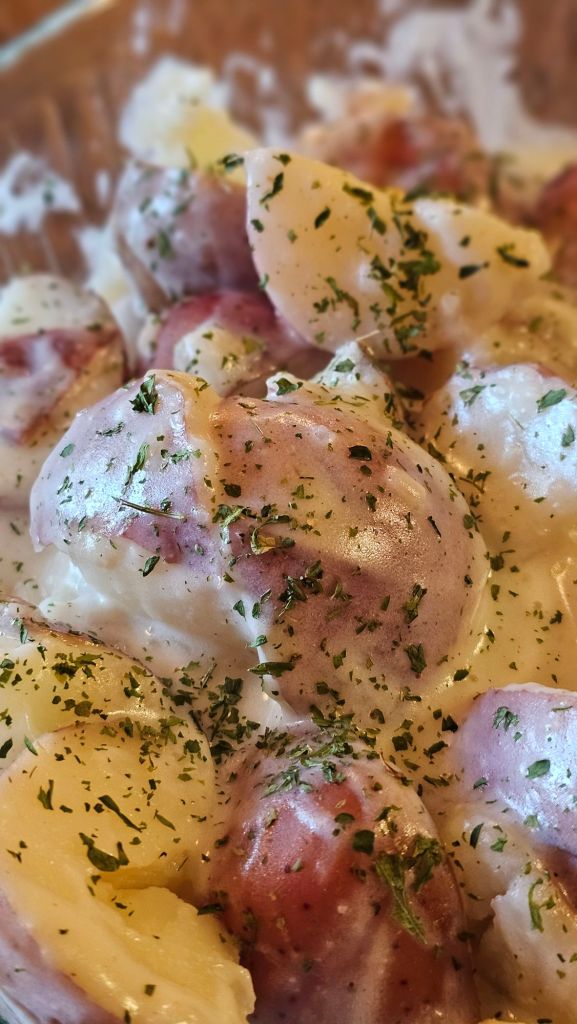 Red Potatoes with Cream Sauce - Homemade on a Weeknight